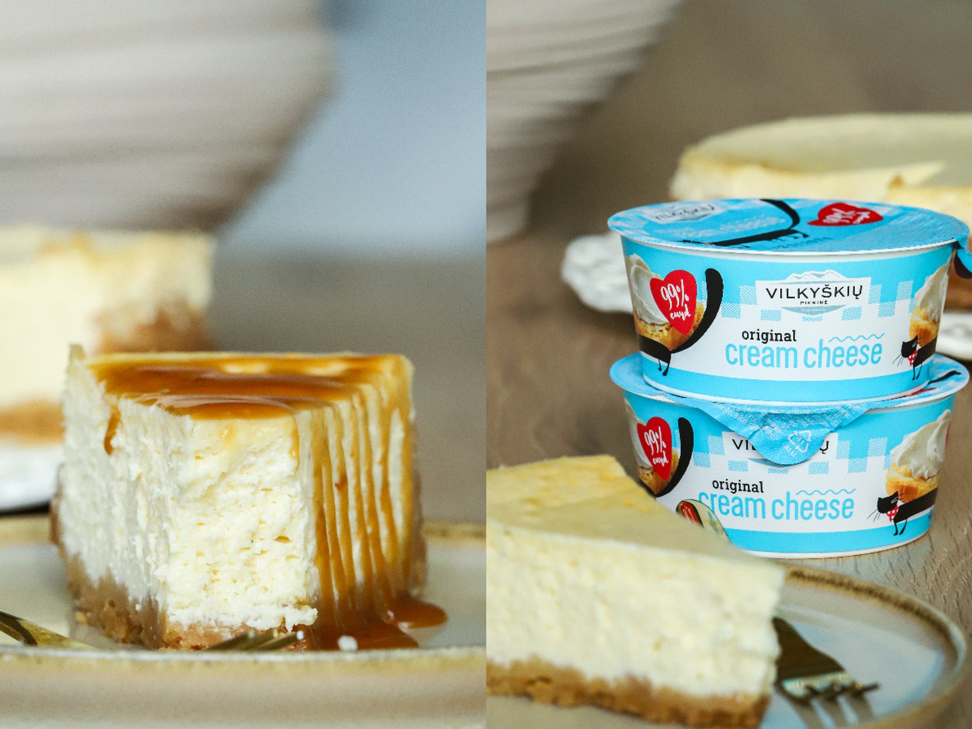 Tobulas keptas sūrio pyragas su Vilkyškių „Original Cream Cheese ...