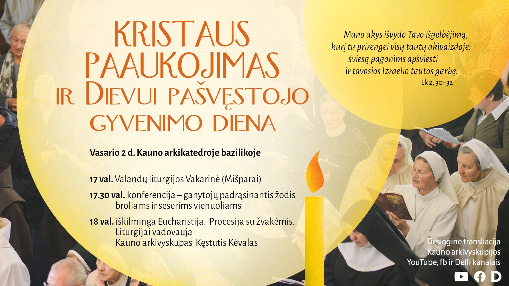 Šv. Mišios iš Kauno arkikatedros bazilikos - Delfi TV