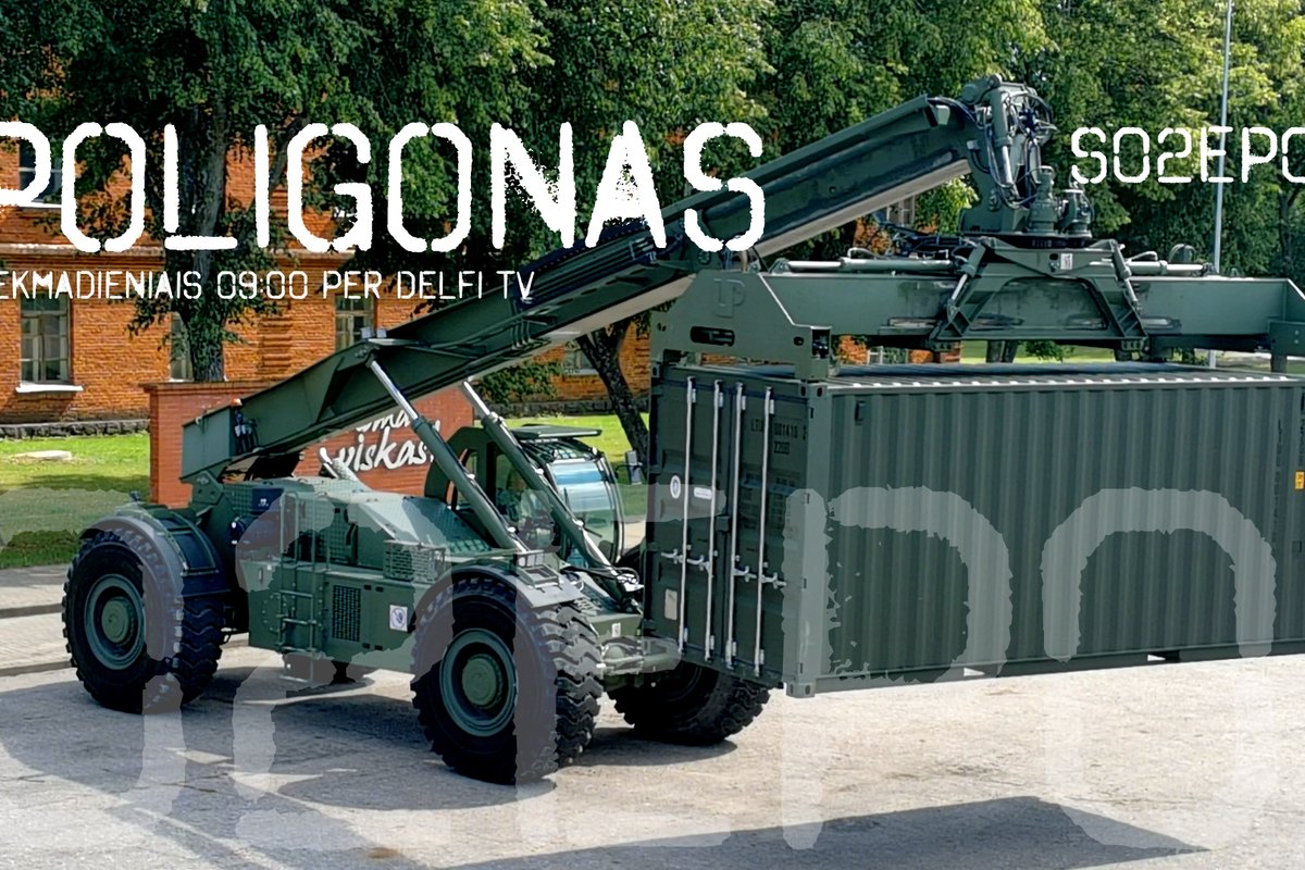 Poligonas. Lietuvos kariuomenės technika sunkiems kroviniams sukrauti ...