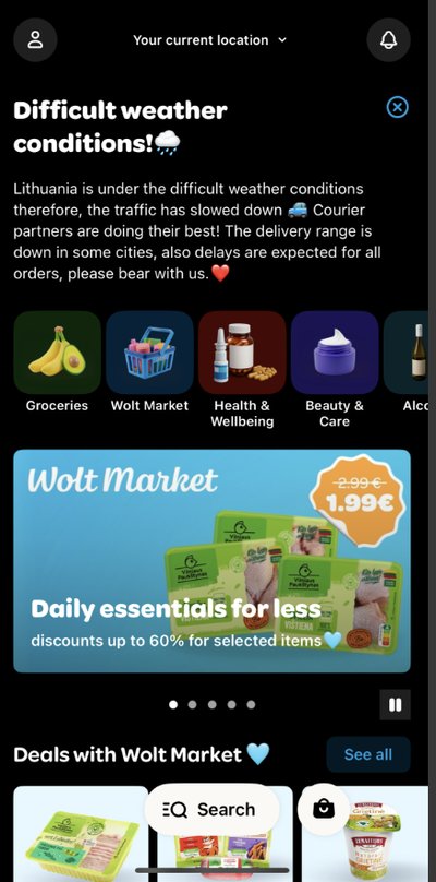 Wolt ir Bolt Food pranešė apie sutrikimus - Delfi verslas