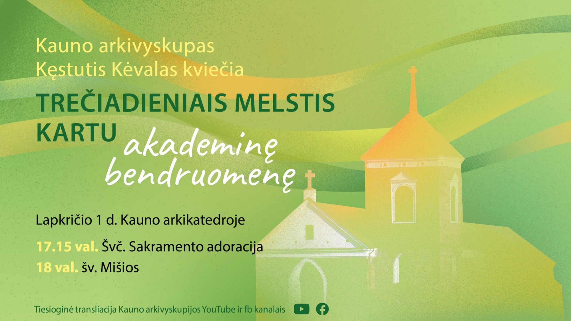 Trečiadienio šv. Mišios iš Kauno arkikatedros bazilikos - Delfi TV