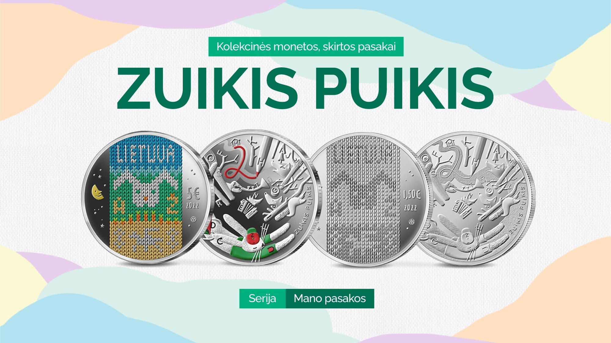 Entire Lithuanian alphabet on coins dedicated to fairy tale Zuikis ...