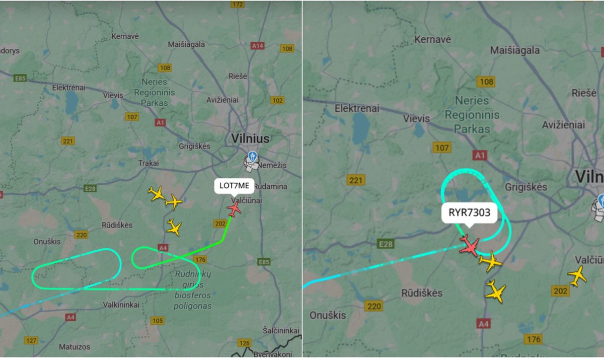 Antradienį šalia Vilniaus ratus suko keli lėktuvai - Delfi verslas