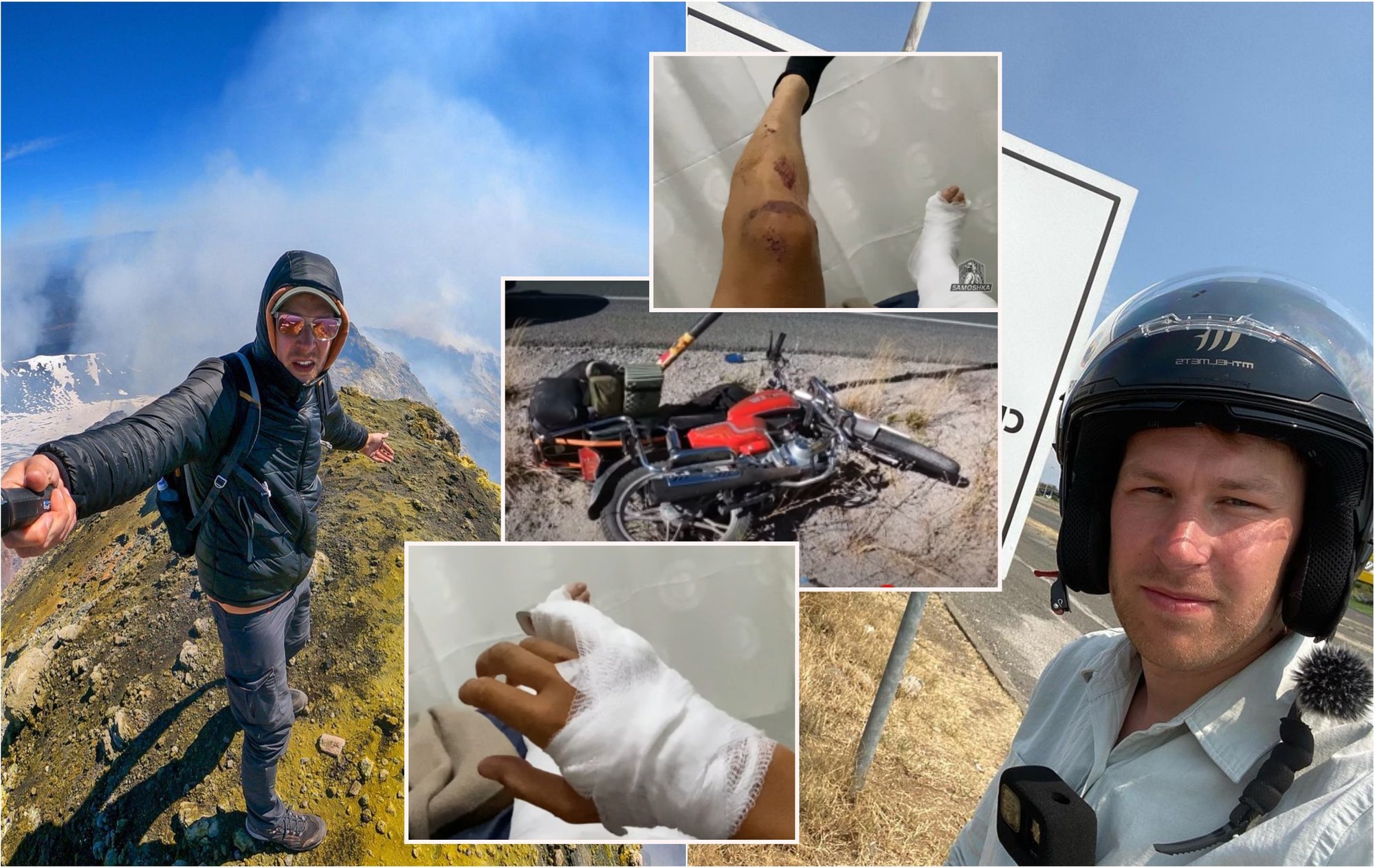 Garsus jutūberis Paulius Samoška keliaudamas motociklu patyrė nelaimę ...