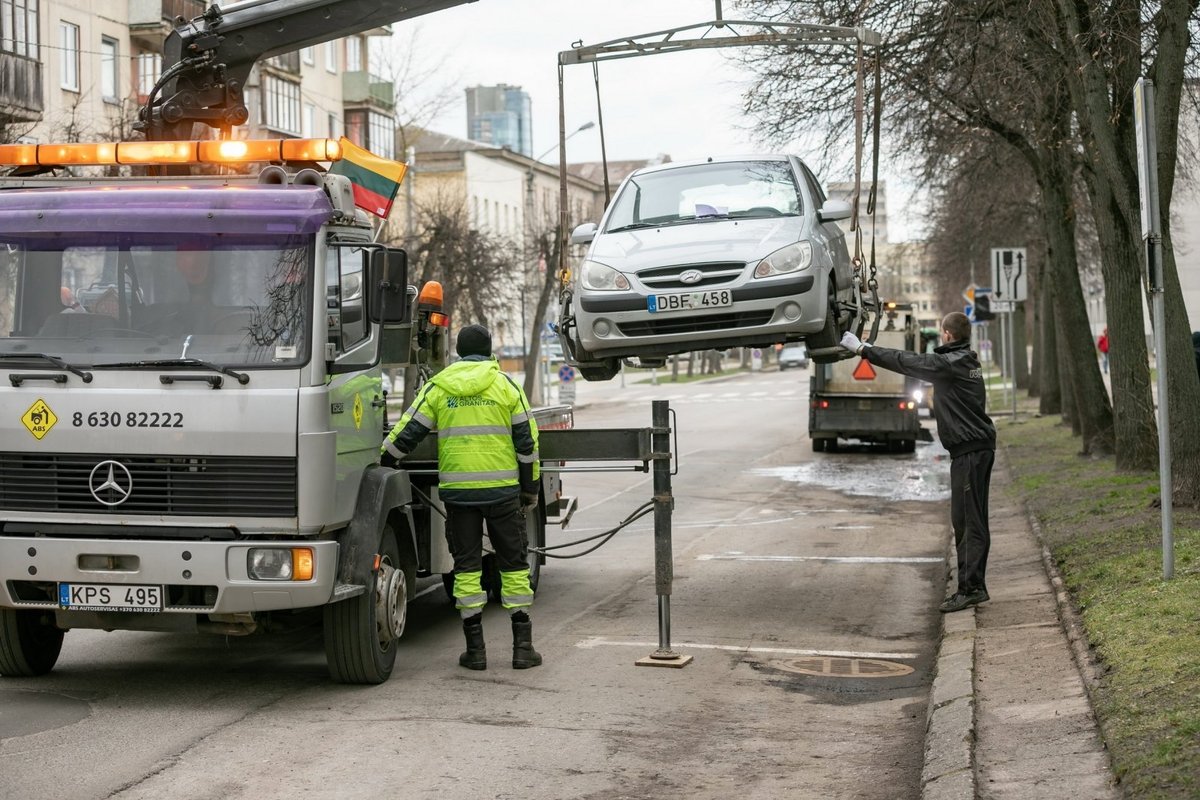 Vilniuje bus priverstinai nutempta per 30 transporto priemonių - Delfi