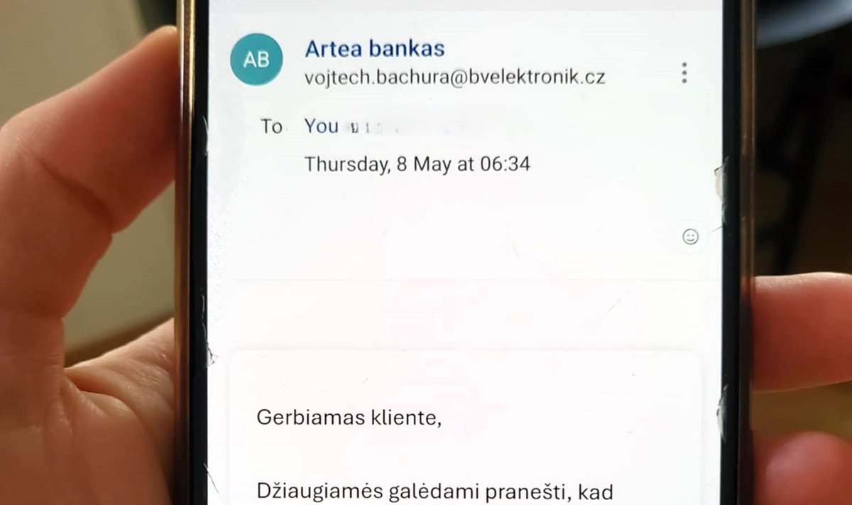 „Artea“ įspėja apie sukčius: bando pasinaudoti banko pavadinimo ...