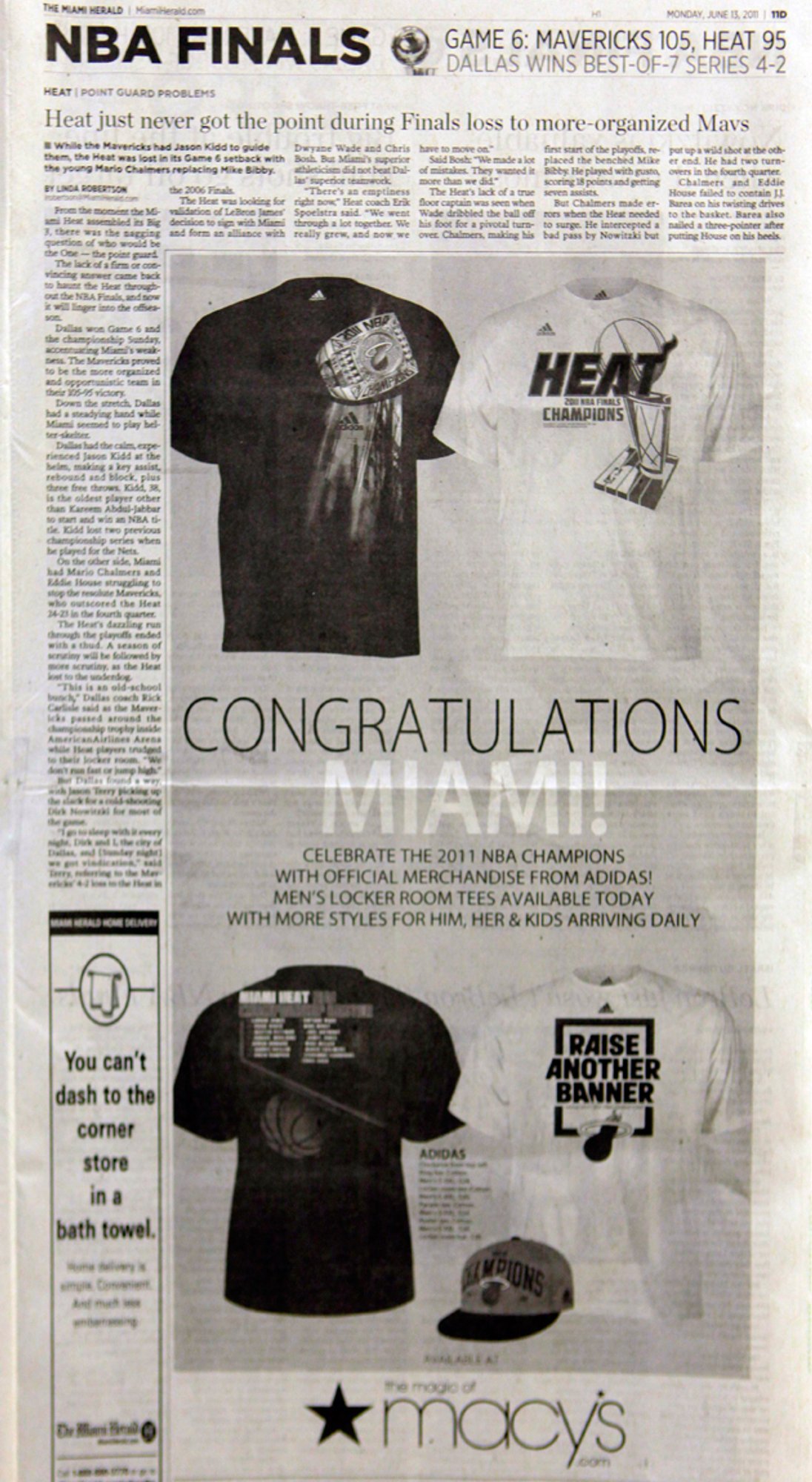 Dienraštis „Miami Herald“ per klaidą pasveikino „Heat“ klubą su NBA ...