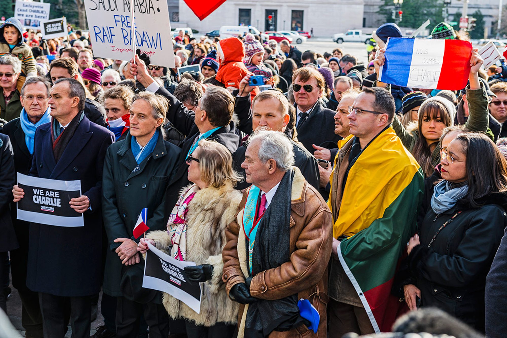 Silent march in Washington to commemorate French terrorist attacks ...