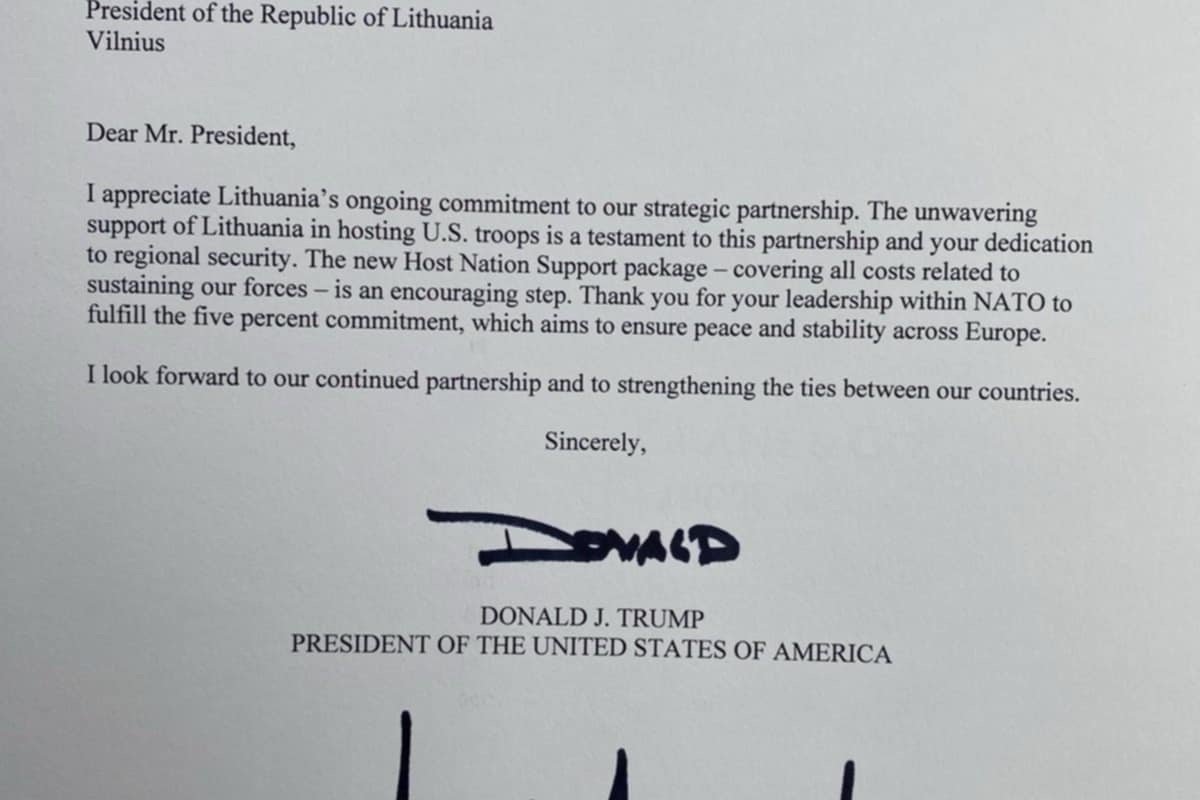 Nausėda says he received very positive letter from Trump - Delfi EN