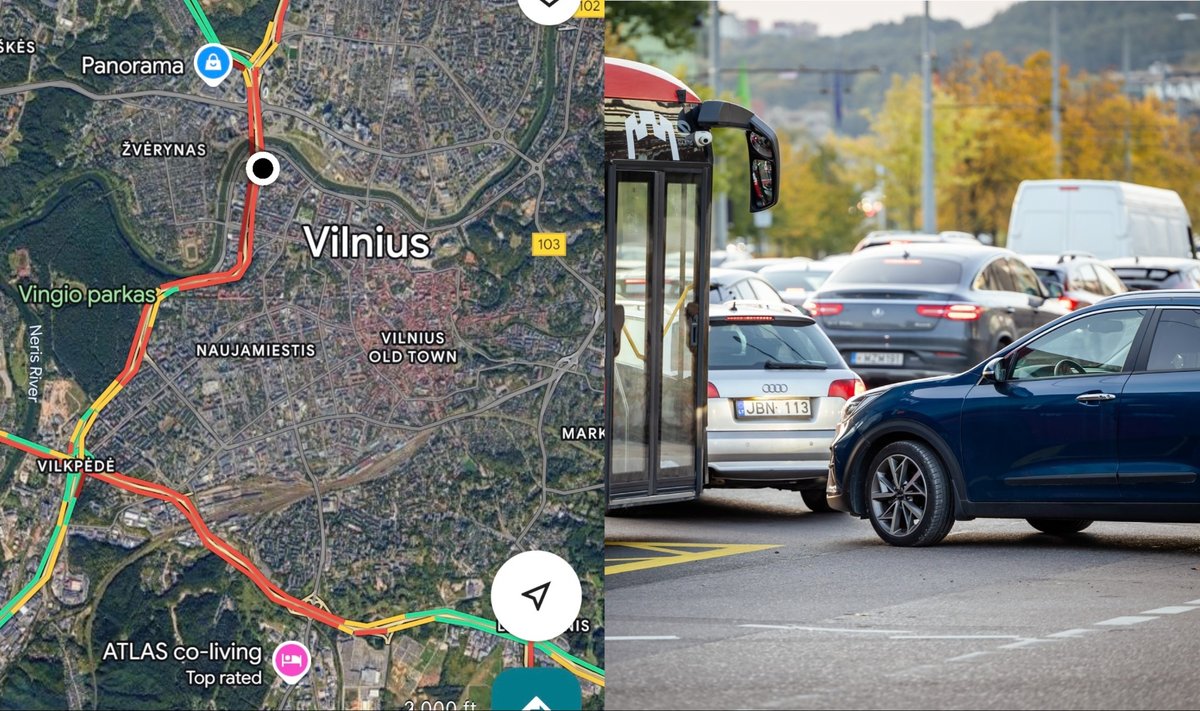 Dieną be automobilio Vilnius tapo vienu dideliu kamščiu: sostinė dūsta ...