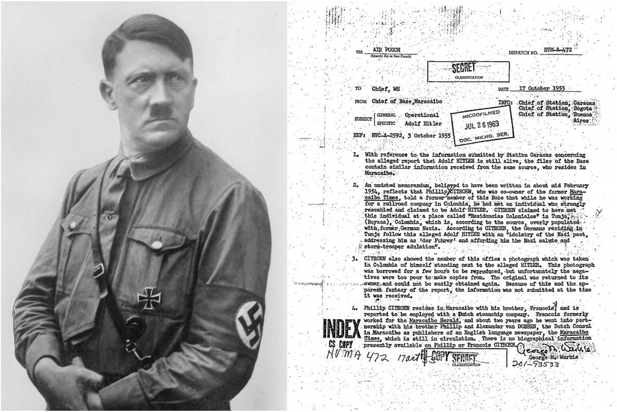 1945 metais FTB turėjo įtarimų, kad Hitleris pabėgo į Argentiną: šia ...