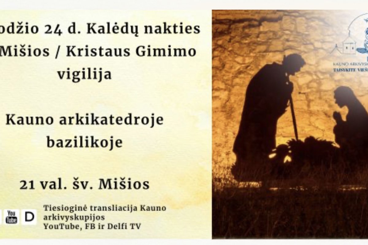 Kalėdų nakties šv. Mišios Kauno arkikatedroje bazilikoje - Delfi TV