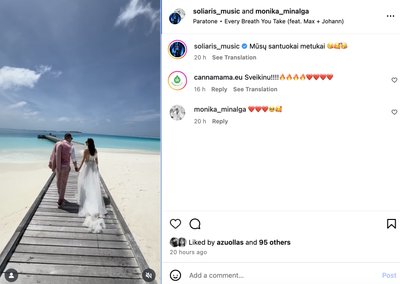Atlikėjo Soliario ir jo žmonos Monikos gyvenime – romantiškas laikas ...