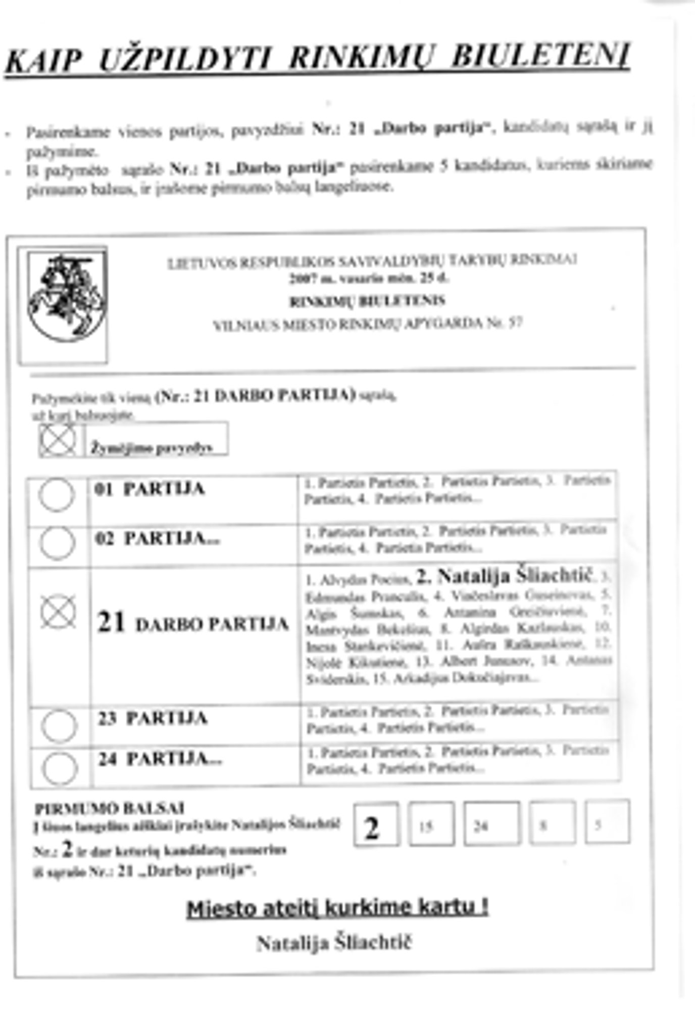 Vilniečiai mokomi balsuoti „teisingai“ (foto) - Delfi