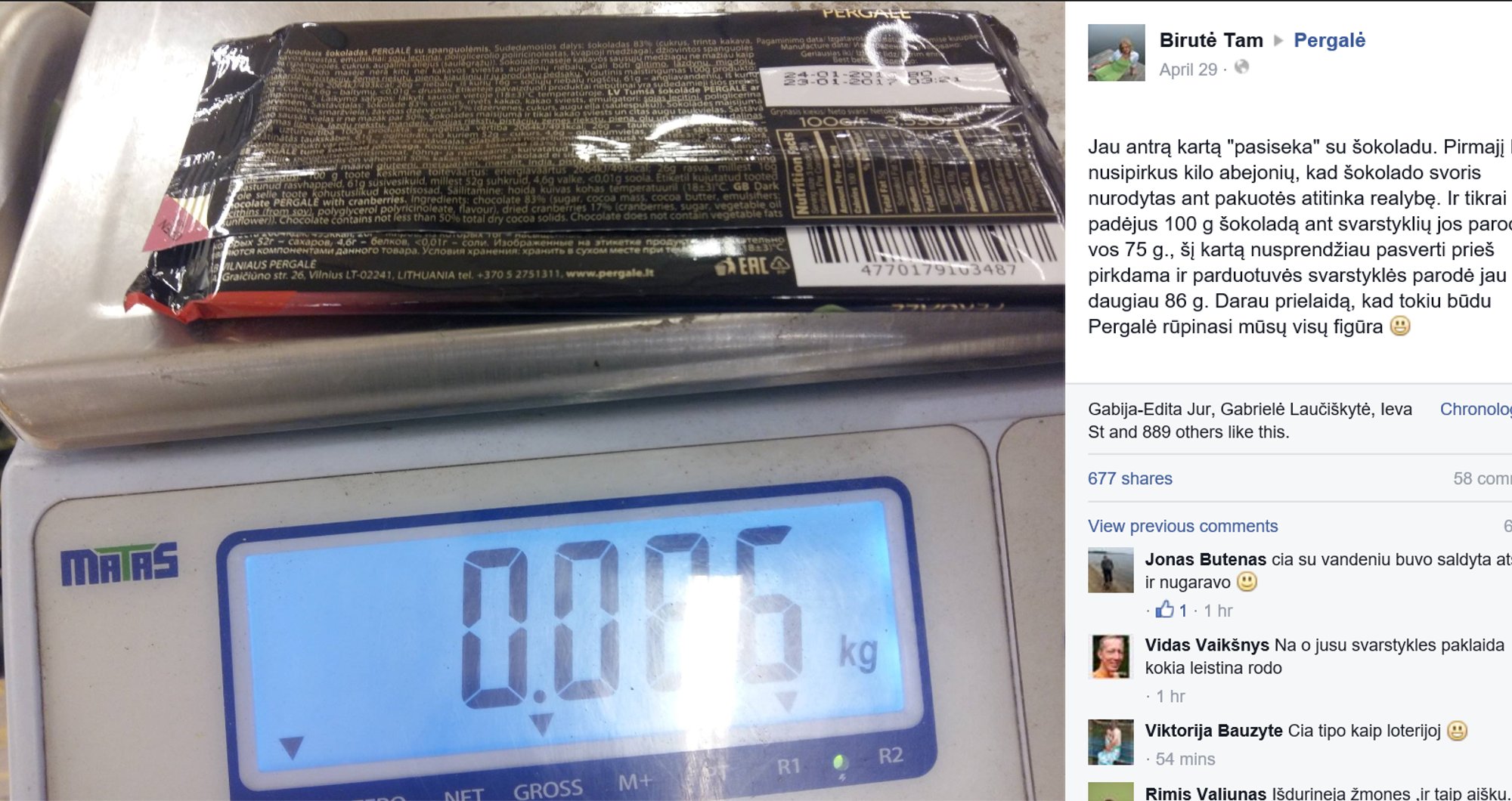 Nuotrauka su „Pergalės“ šokoladu užminė mįslę - Delfi verslas